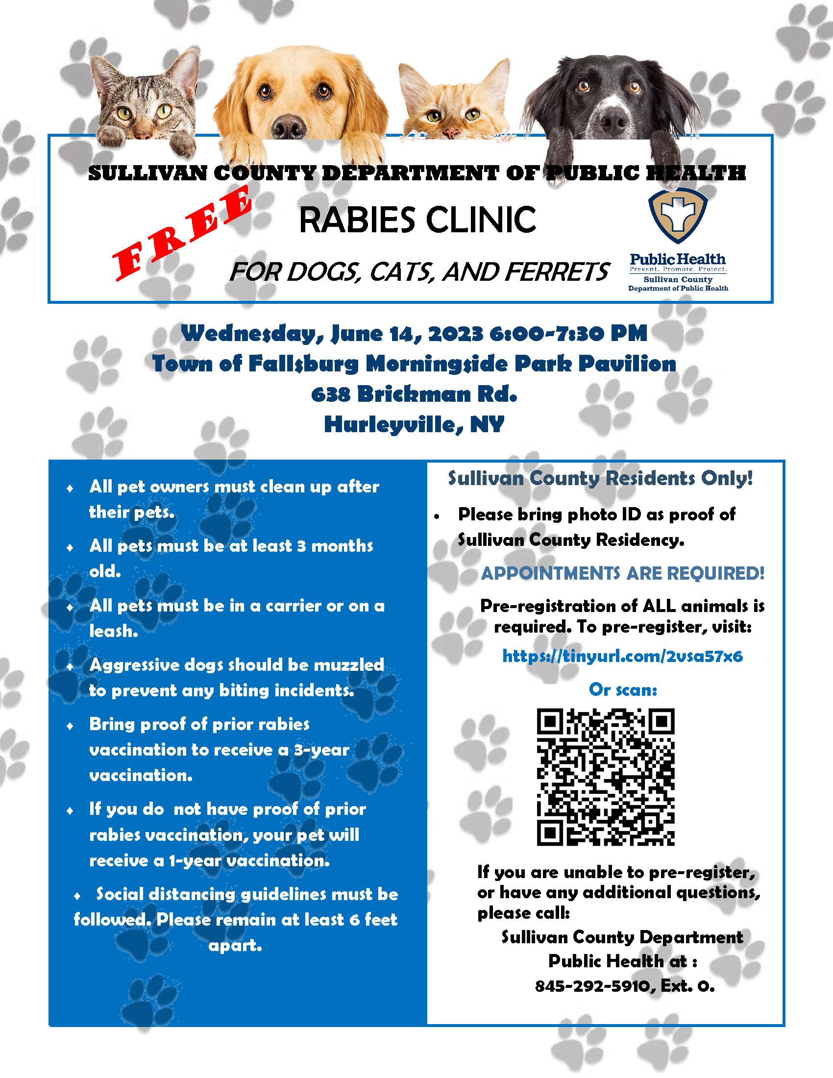 FREE Rabies Clinic | Sullivan County NY