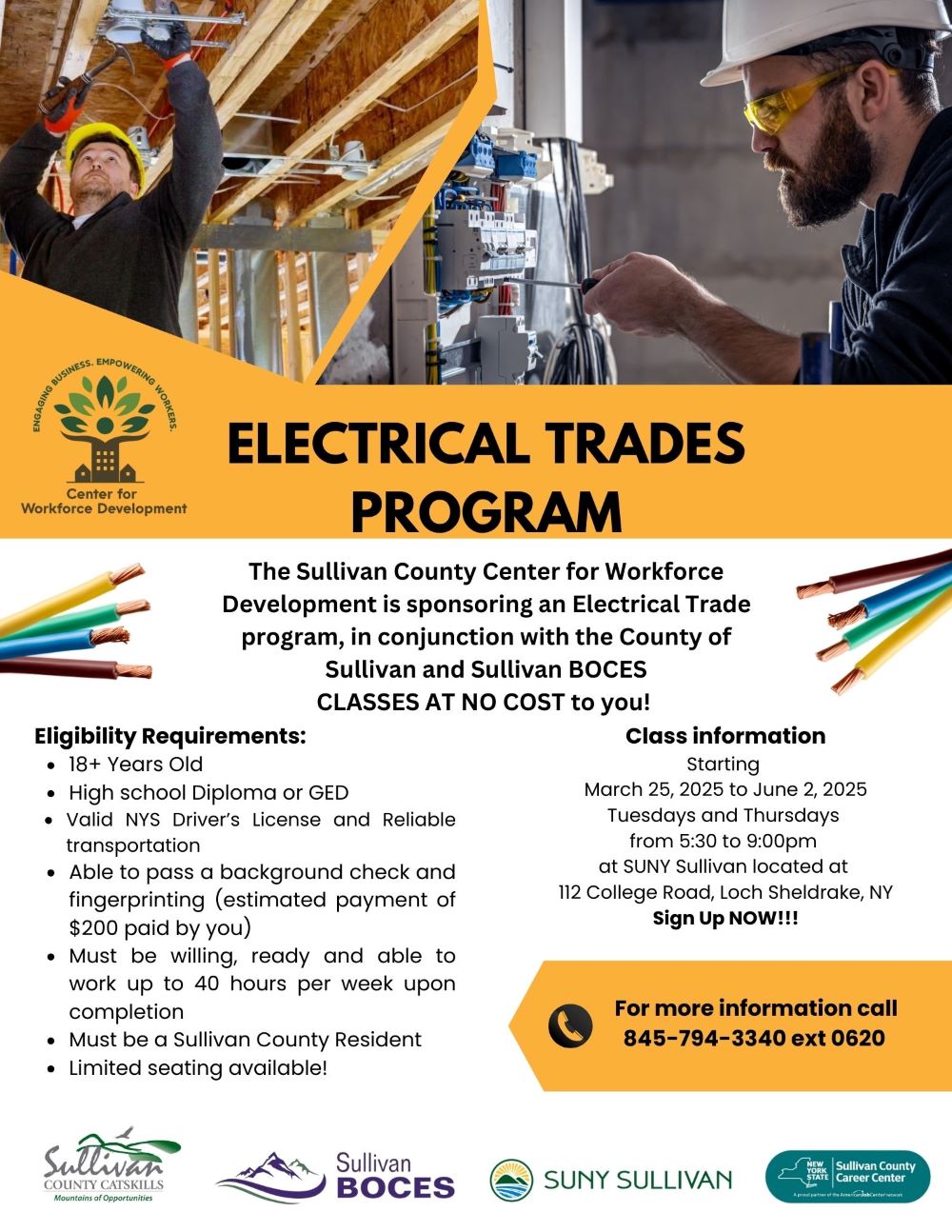 Free Electrical Trades Course Available | Sullivan County NY